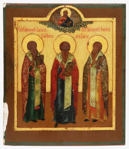 Russian School, 19th Century | A 19th century Russian Icon of the Three Hierarchs of Orthodox ...