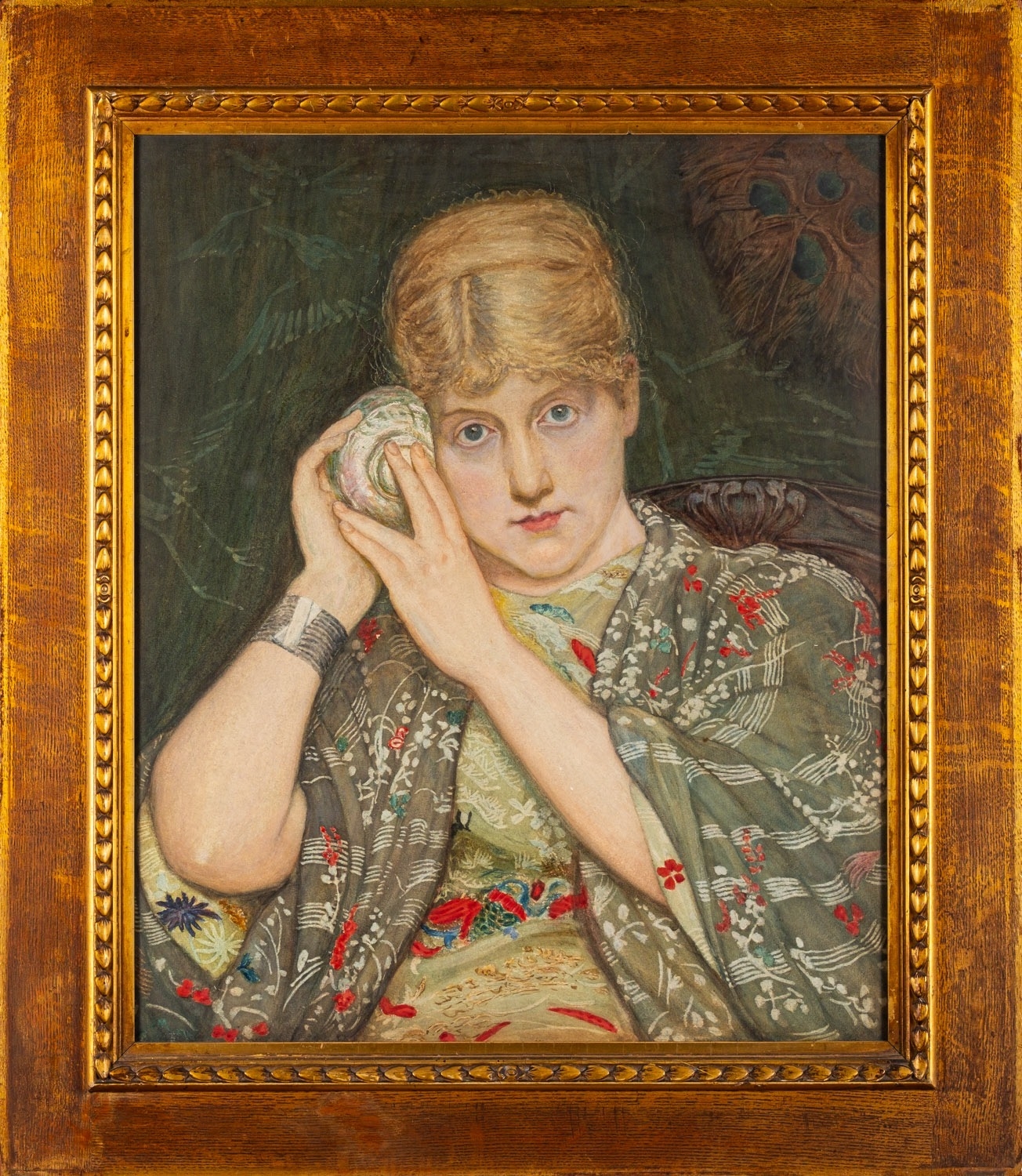 James Macbeth | Portrait of a young woman listening to a seashell ...