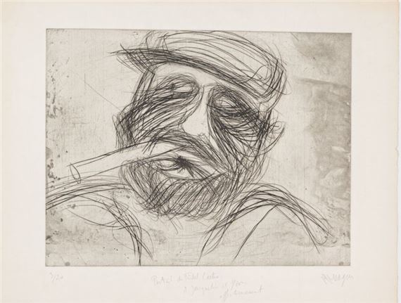 Jean Messagier | Portrait of Fidel CASTRO | MutualArt