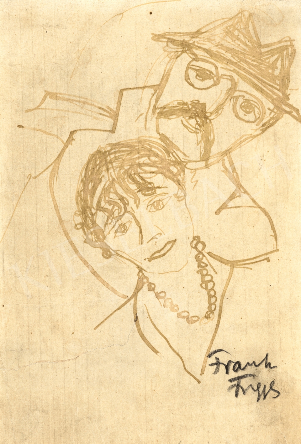Frigyes Frank | Self-Portrait with Mimi (Love (Circa 1930) | MutualArt
