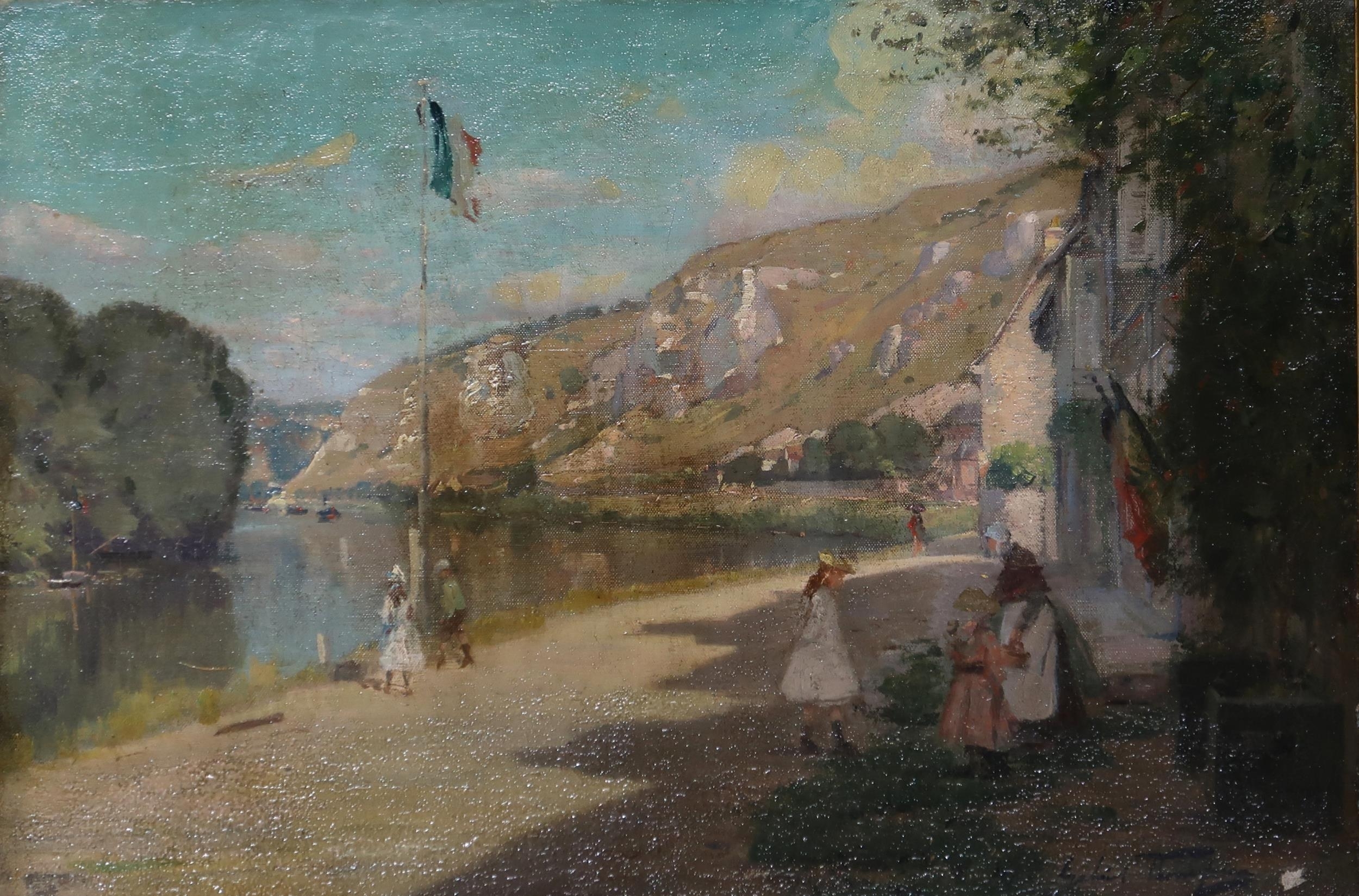Gabriel Thompson | A FRENCH RIVERSIDE SCENE | MutualArt