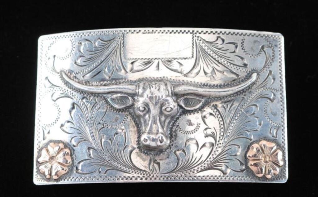 Sterling | Mexican Steer Buckle | MutualArt