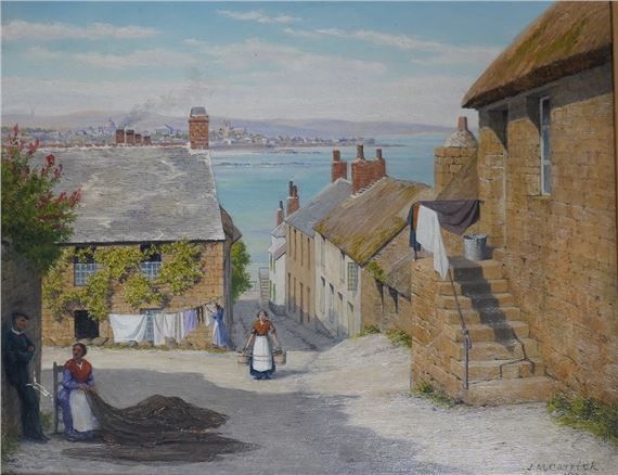 John Mulcaster Carrick | Cornish village street scene (1878) | MutualArt