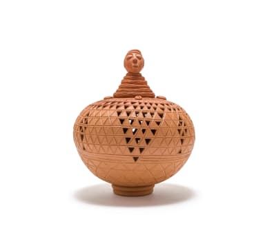 Mpho Mokgatlhe | Lantern with Figural and Cowrie Decoration | MutualArt