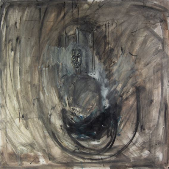 Richard Fitton | Figure sitting in a bed | MutualArt