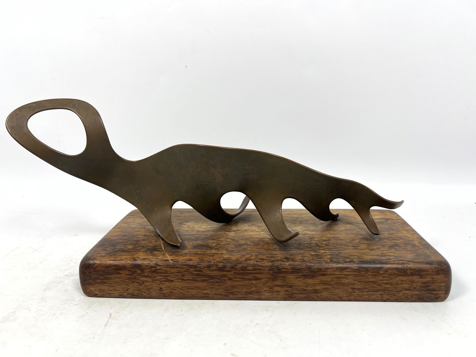 George Owen | GEORGE W OWEN Caterpillar Brass Sculpture | MutualArt
