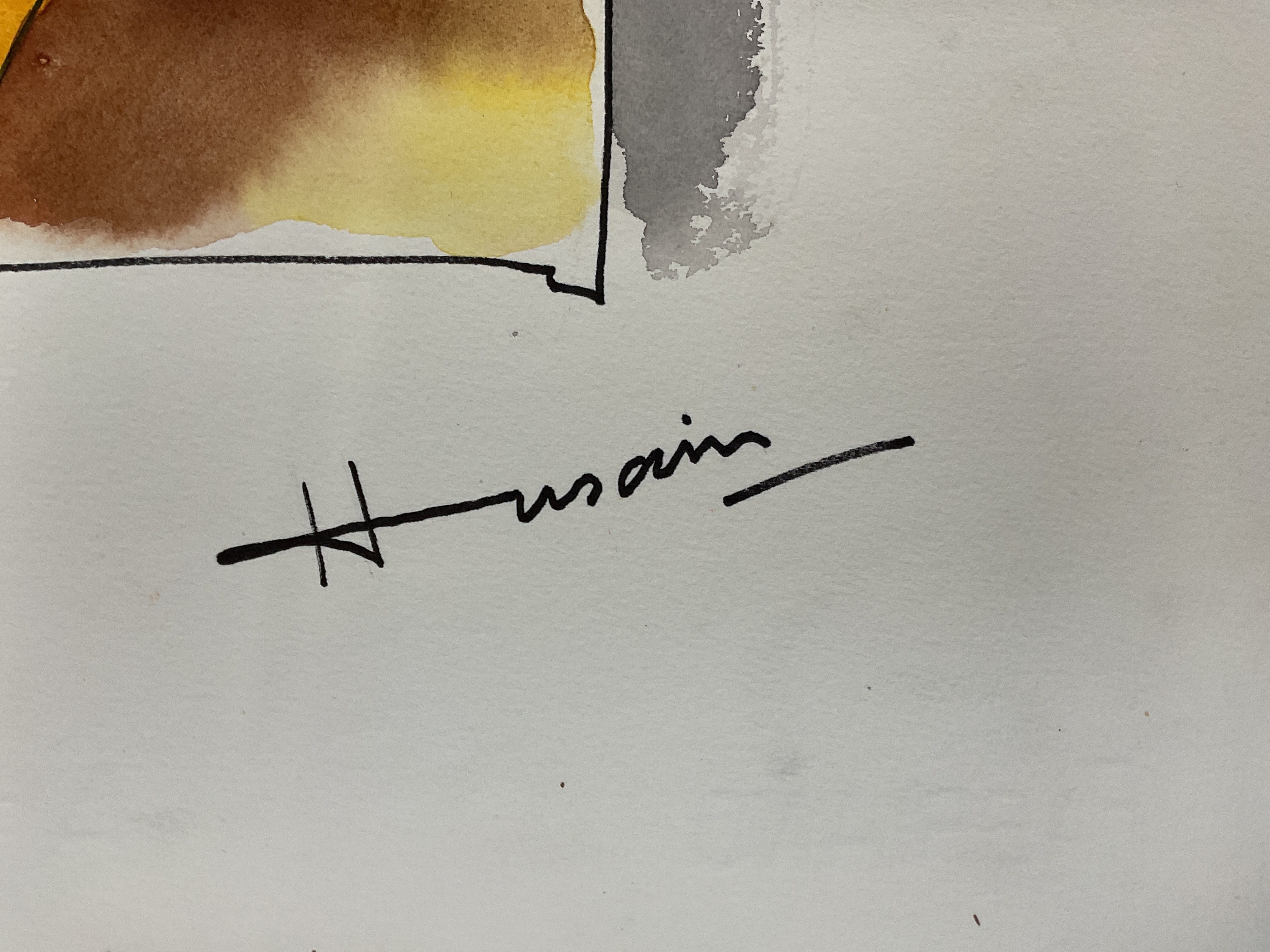 Maqbool Fida Husain | M F HUSAIN; watercolour | MutualArt