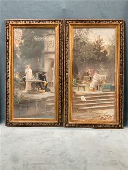 Marcus Stone | regency lovers in a garden | MutualArt