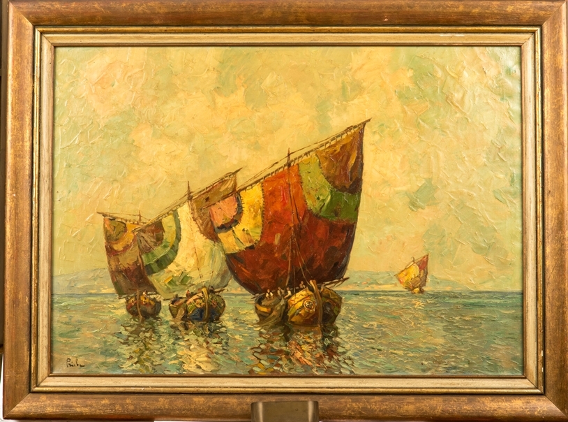 Rudolf Priebe | 3 Fischkutter unter vollen Segeln | MutualArt