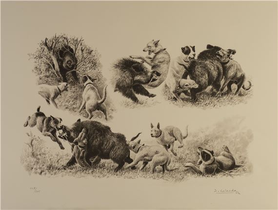 Josechu Lalanda | Escena de caza (1939) | MutualArt