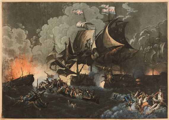 Philip James de Loutherbourg | The Battle of Ushant (Circa 1795 ...