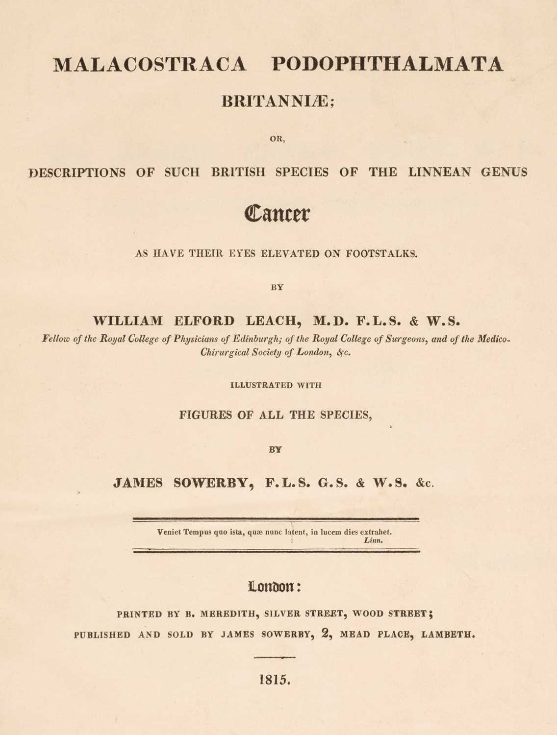 George Brettingham Sowerby | Malacostraca Podophthalmata Britanniae ...