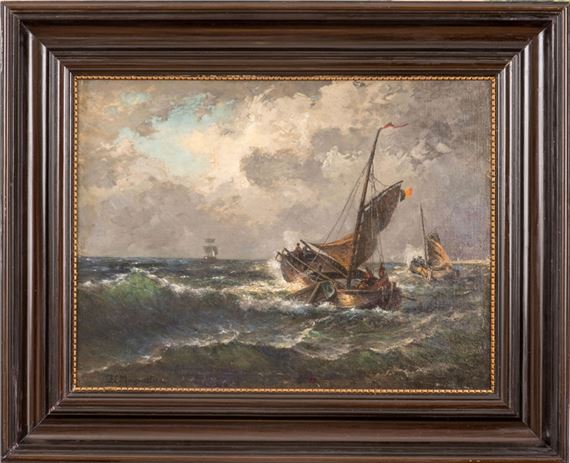 Friedrich Ernst Morgenstern | Zwei Fischerboote auf schwerer See ...