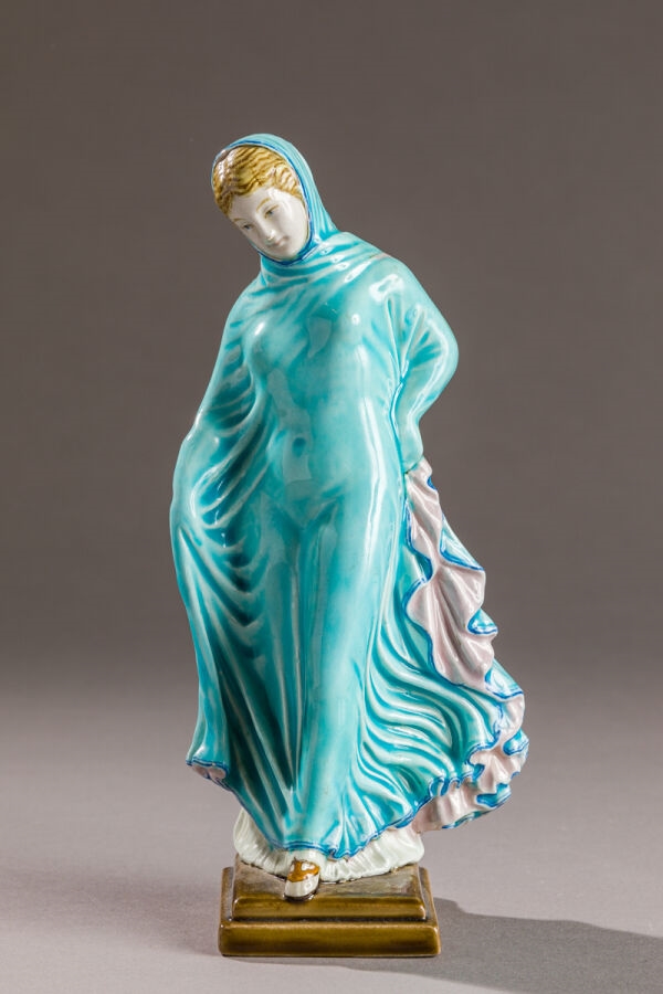 Joseph-Theodore Deck | Sujet en faïence émaillée bleue | MutualArt