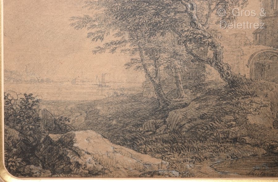 Simon Mathurin Lantara | Lively farm in front of ruins | MutualArt