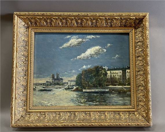 Henry Gérard | La Seine avec Notre Dame Huile sur panneau | MutualArt