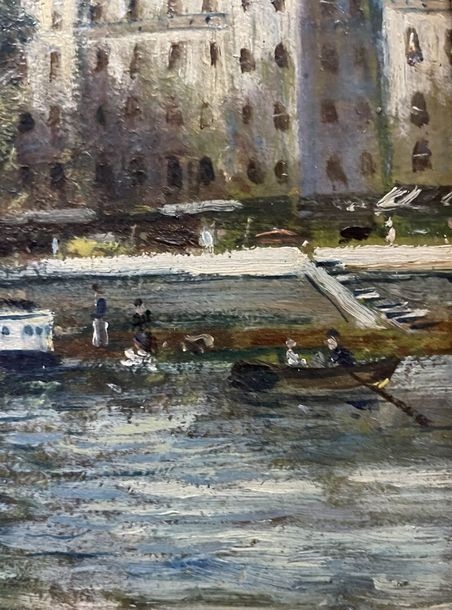 Henry Gérard | La Seine avec Notre Dame Huile sur panneau | MutualArt