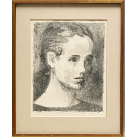Raphael Soyer | Portrait of a Young Girl (1960) | MutualArt