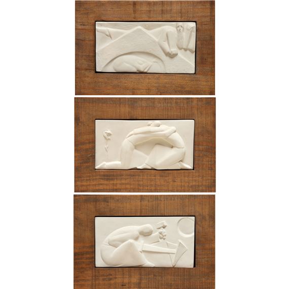 George Aarons | plaster relief sculptures mounted in wood panels ...