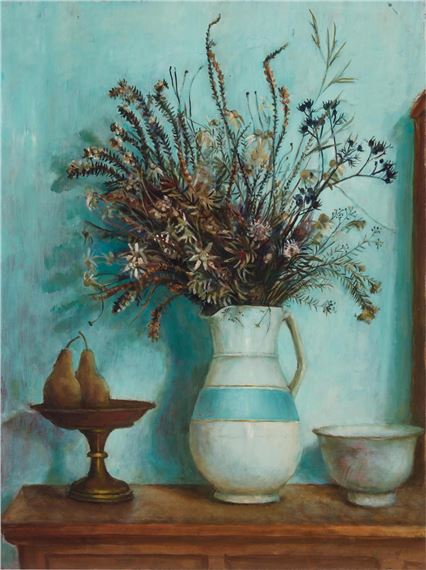 Margaret Olley | Still Life with Wattle & Pears | MutualArt