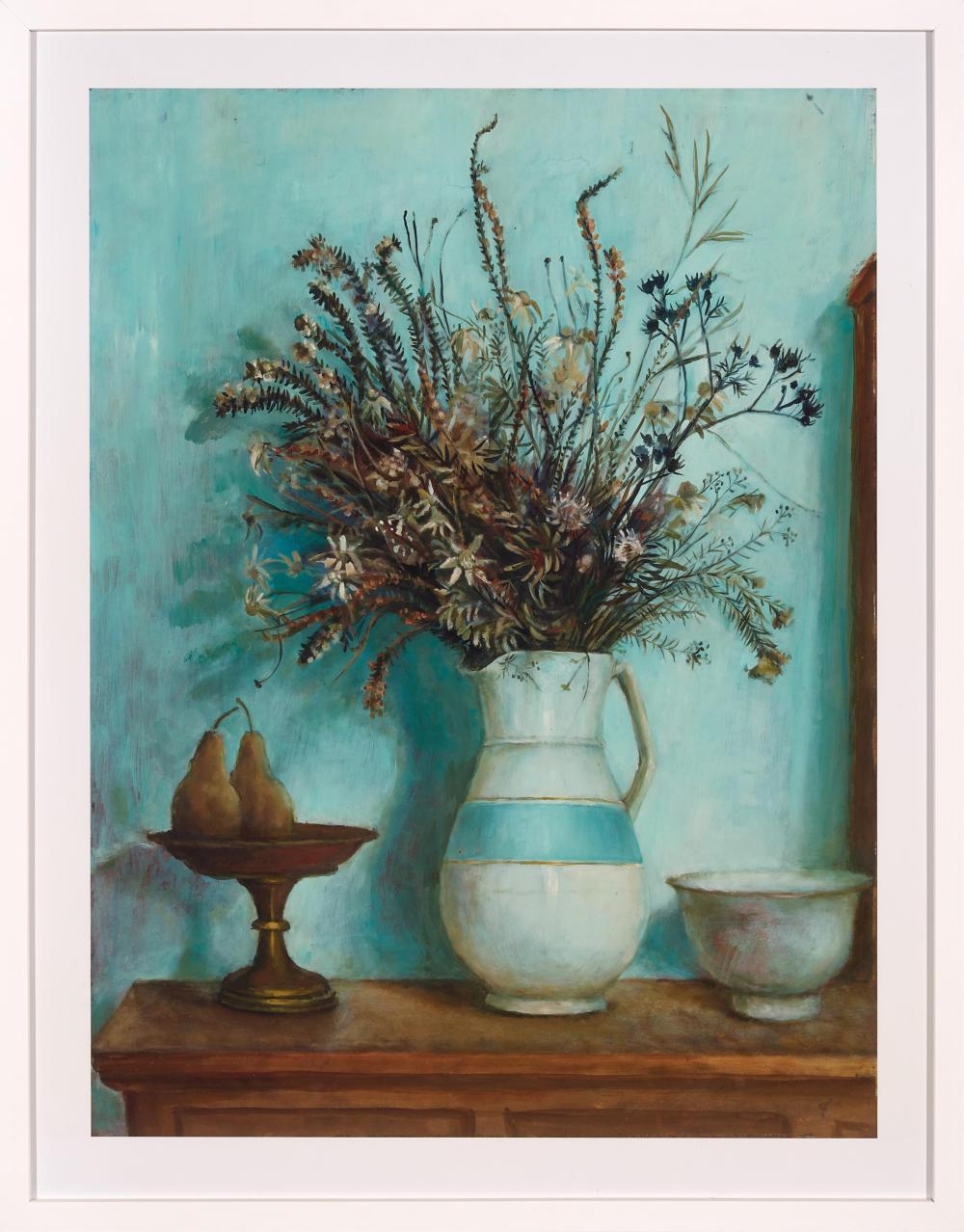 Margaret Olley | Still Life with Wattle & Pears | MutualArt