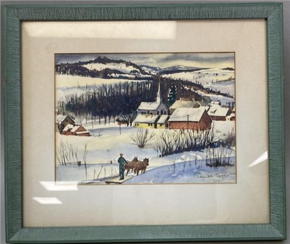 William Mck Spierer | Watercolours First New England Snow 15.75in Width ...