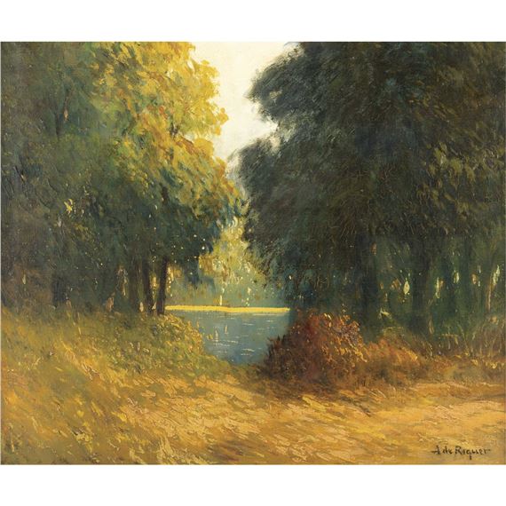 Alejandro De Riquer | Paisaje lacustre | MutualArt