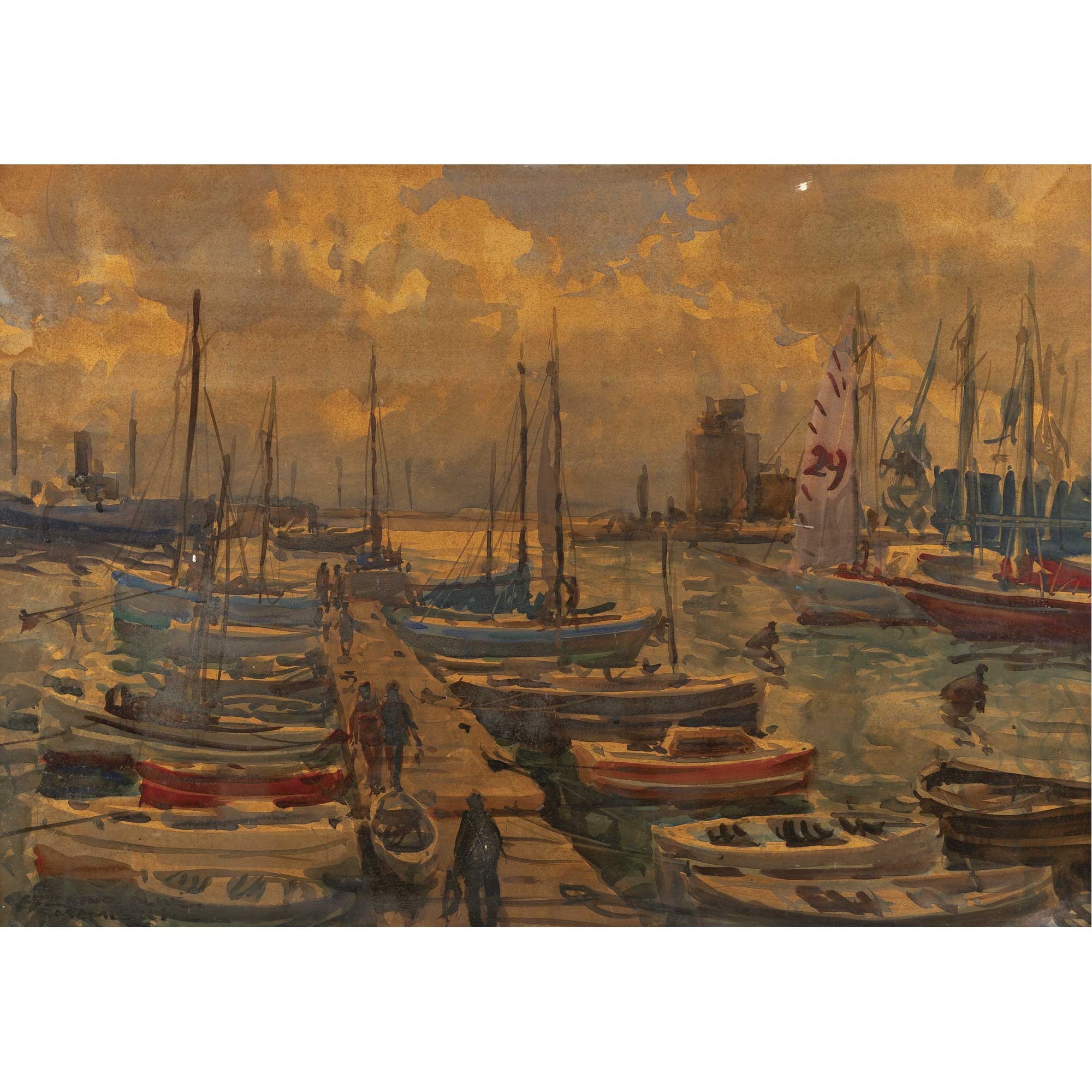 Ceferino Olivé | Pueblo pesquero | MutualArt