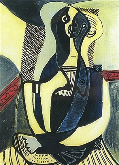 Pablo Picasso | Pablo Picasso Embossed Seated Woman Print | MutualArt