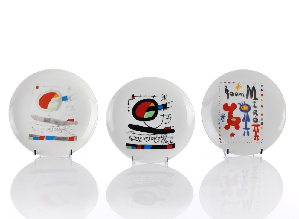 Joan Miró | Set of (3) decorative plates After Joan Miro: 1997, limited ...