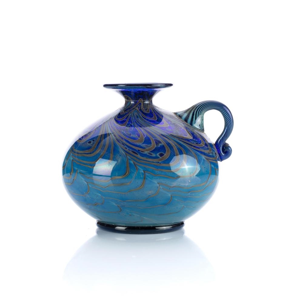 Gerry Reilly | Beautiful Blue swirl blown glass oil lamp by master ...