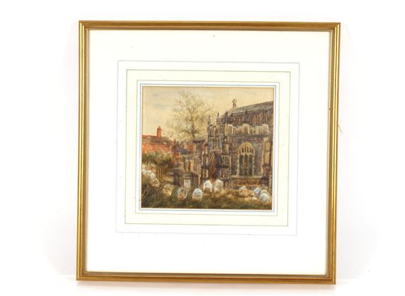 Thomas Churchyard | study of St Mary's church Woodbridge | MutualArt