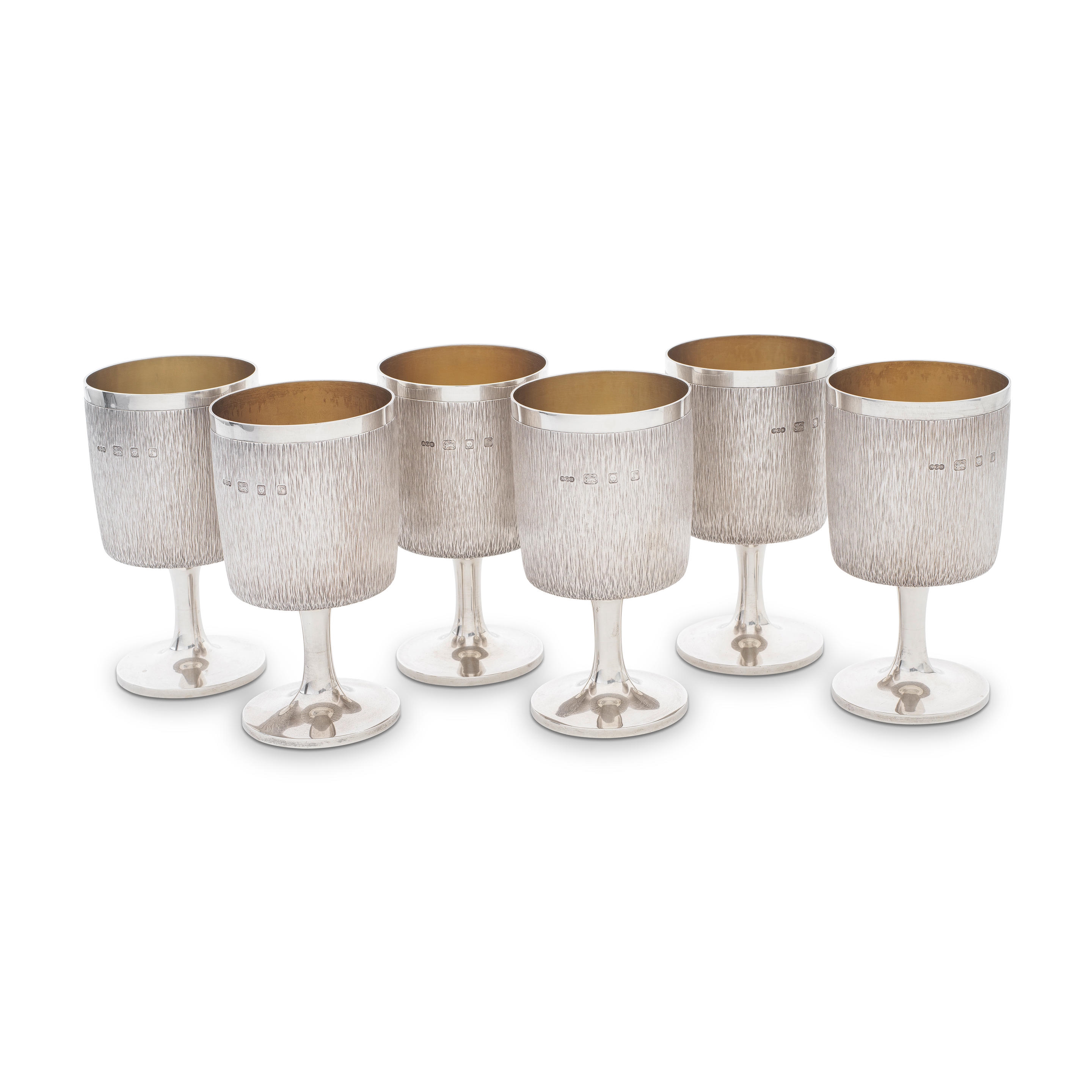 Gerald Benney | A set of six large silver goblets (1972) | MutualArt