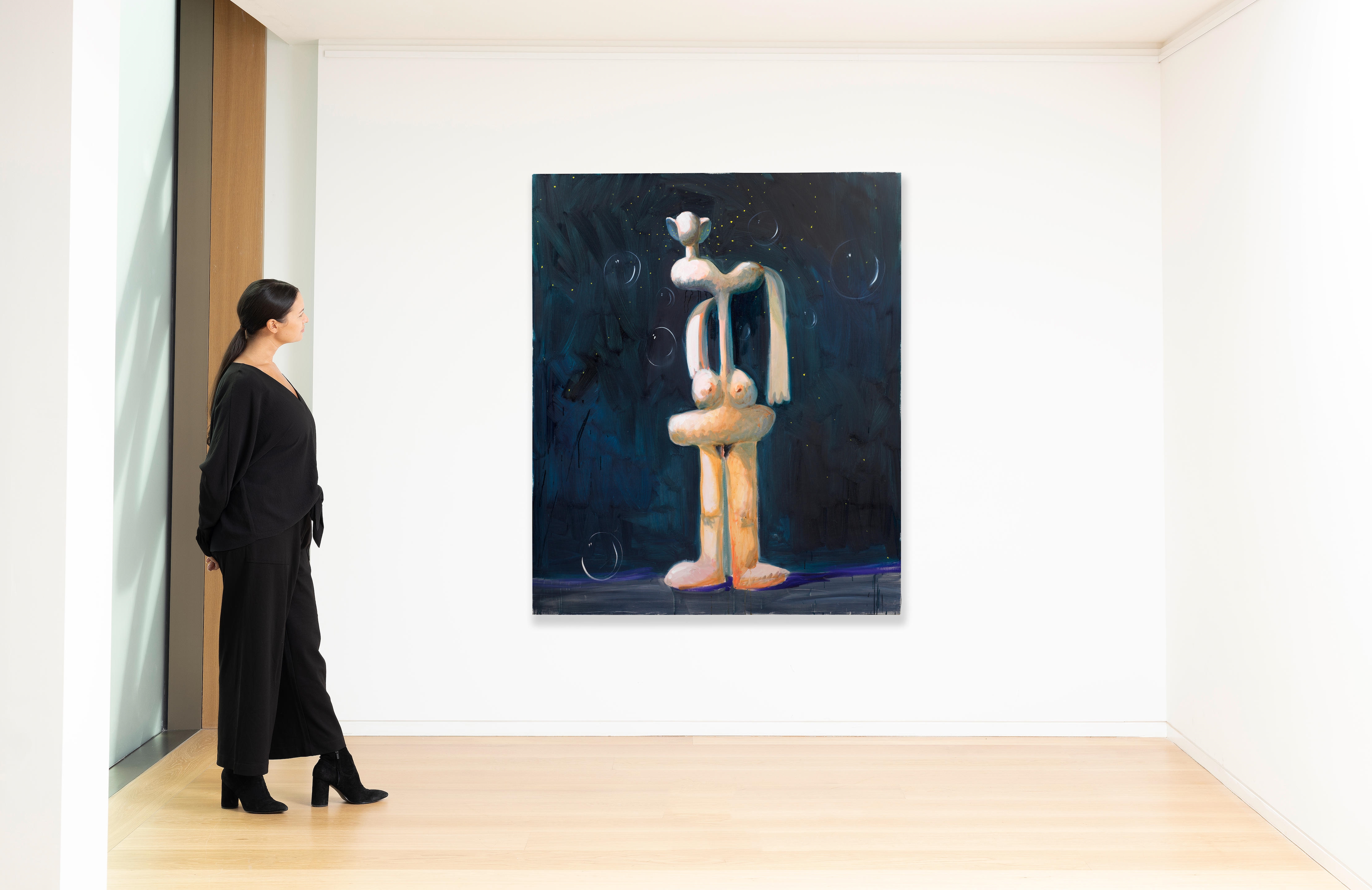 George Condo | Standing nude in the night with bubbles (1999) | MutualArt