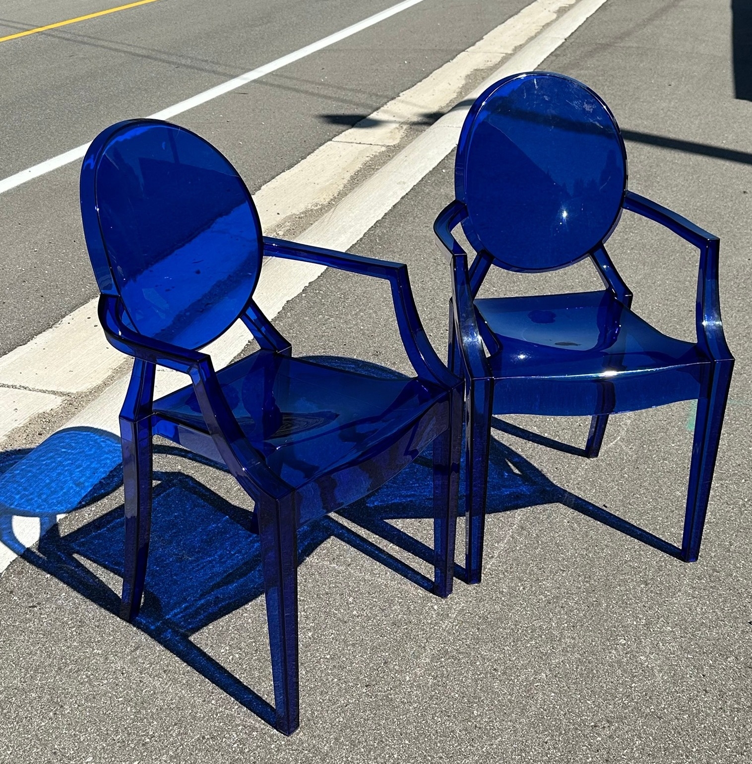 Philippe Starck | After PHILIPPE STARCK Royal Blue Ghost Chairs, Pair ...