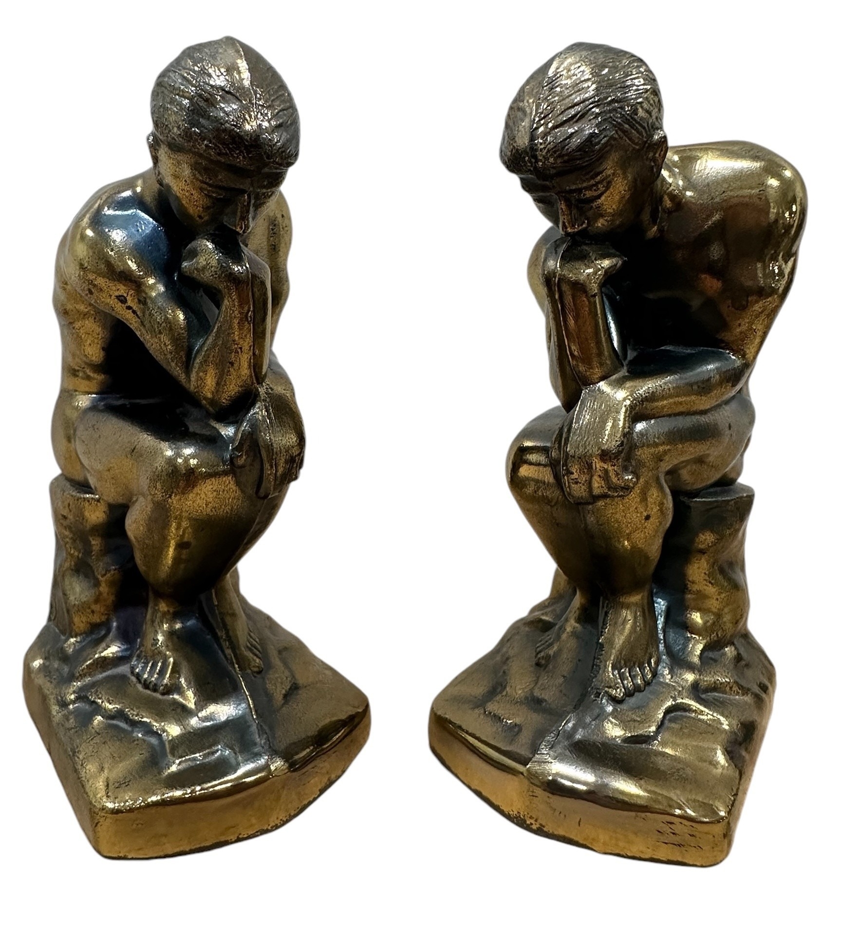 Auguste Rodin | RODIN Thinking Man Bookends (1928) | MutualArt