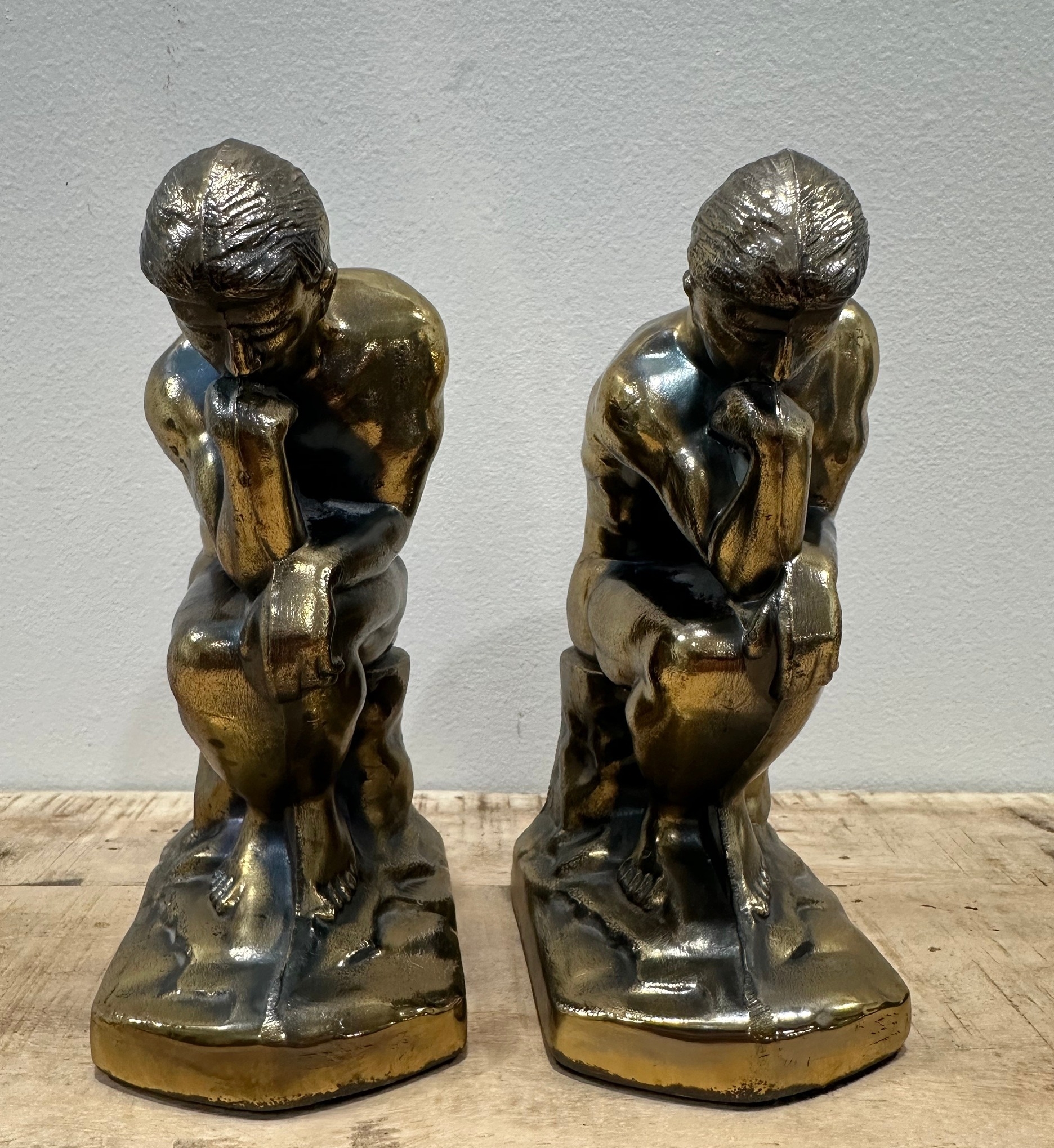 Auguste Rodin | RODIN Thinking Man Bookends (1928) | MutualArt