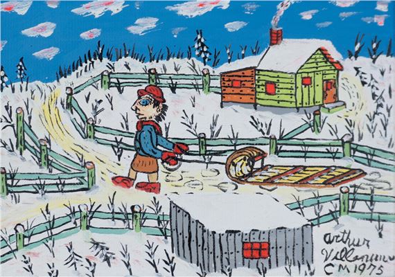 Arthur Villeneuve | Le promeneur et sa luge - 1975 (1975) | MutualArt