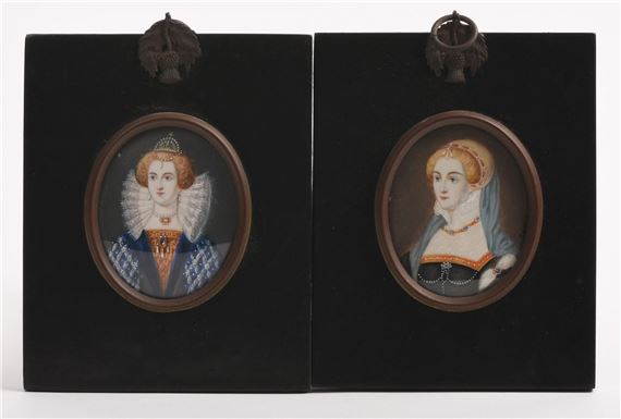 Richard Conway | Miniature Portraits of Queen Elizabeth and Queen Mary ...