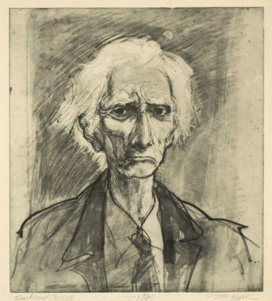 Joseph Anthony Mugnaini | Bertrand Russell, head and shoulders portrait ...