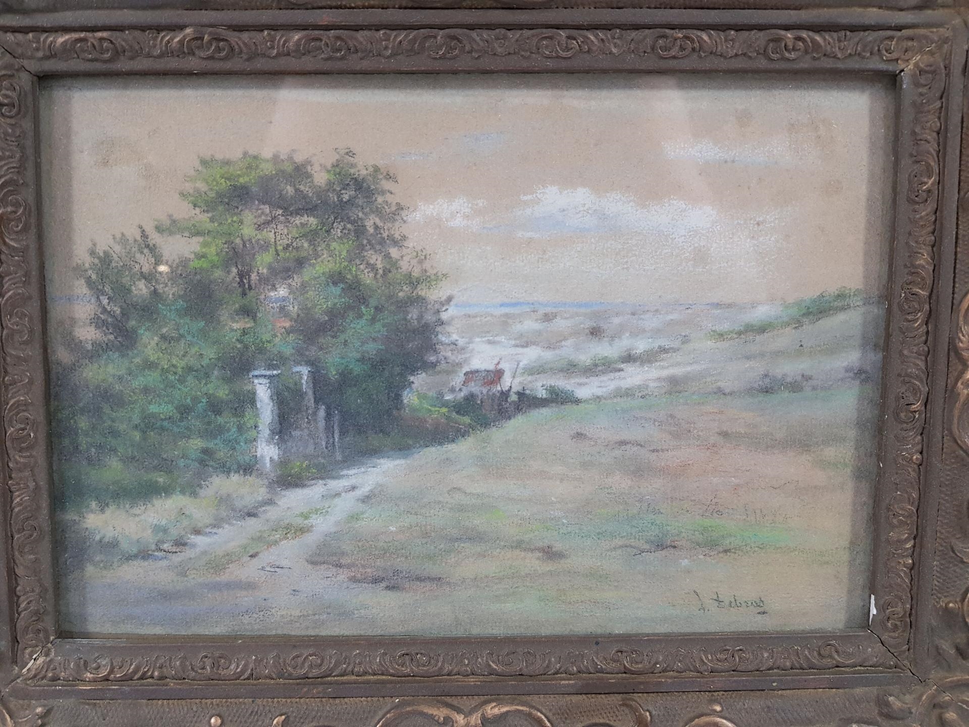 Louis Debras | Paysage de campagne au chemin - signé en bas à droite ...