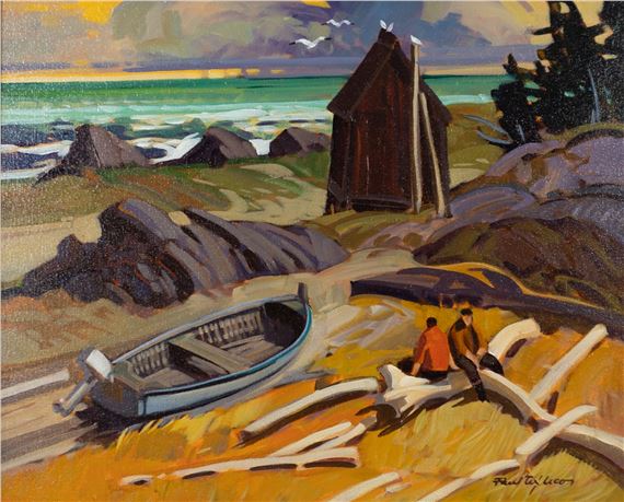 Paul Lecor | Les pecheurs au repos (1933) | MutualArt