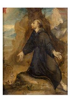 Flemish School 17th Century | Saint Francis of Assisi receiving the ...