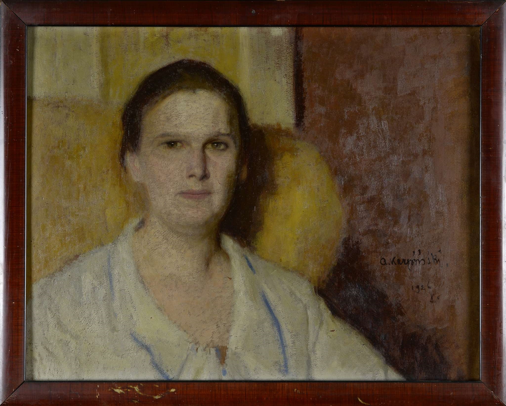 Alfons Karpiński | Portret kobiety w żółtym fotelu (1926) | MutualArt