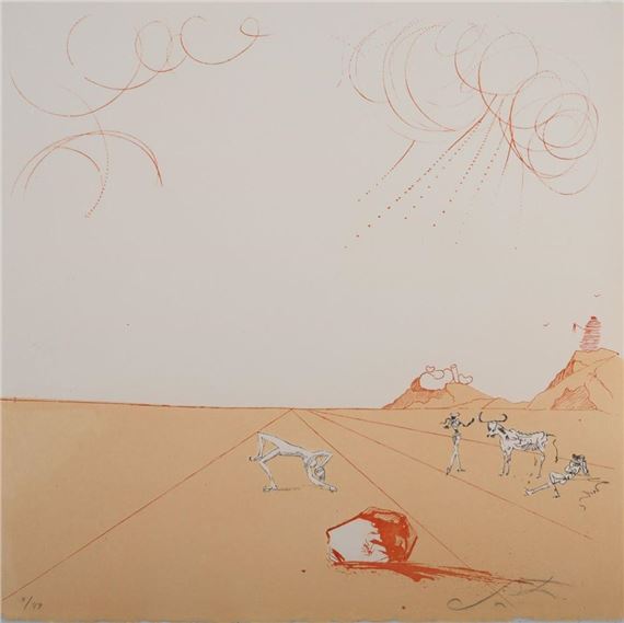 Salvador Dalí | Salvador DALI - Iberian Landscape: Bull and ...
