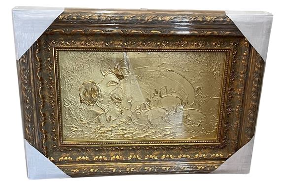 Kim IL Tae | Kim il Tae - Six Golden Pigs - 24K Gold Art | MutualArt