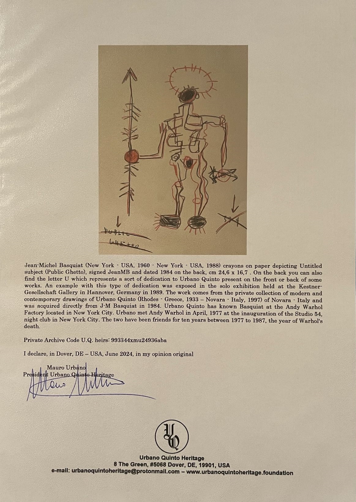 Andy Warhol | JEAN-MICHEL BASQUIAT DRAWING (1984) | MutualArt