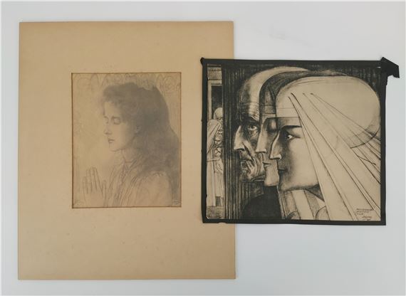 Jan Toorop | A Nun playing a Harp | MutualArt