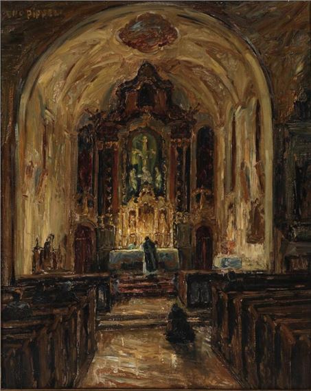 Otto Eduard Pippel | From a church interior during a mass | MutualArt