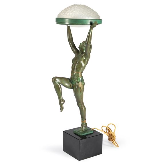 Max Le Verrier | MAX LE VERRIER (1891-1973) ART DECO FIGURAL TABLE LAMP ...